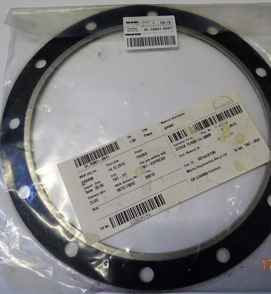 MAN compensator gasket 51.15901-0041 - Marine Engineering Services